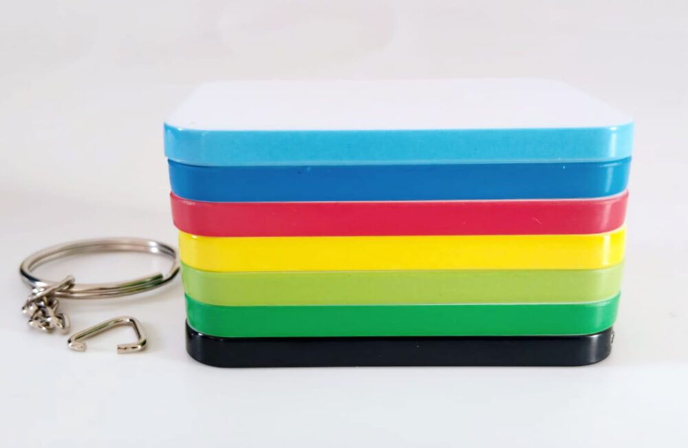 Sublimation Blanks : Rectangle Coloured Polymer Keyring Set (ZZ) - SA ...