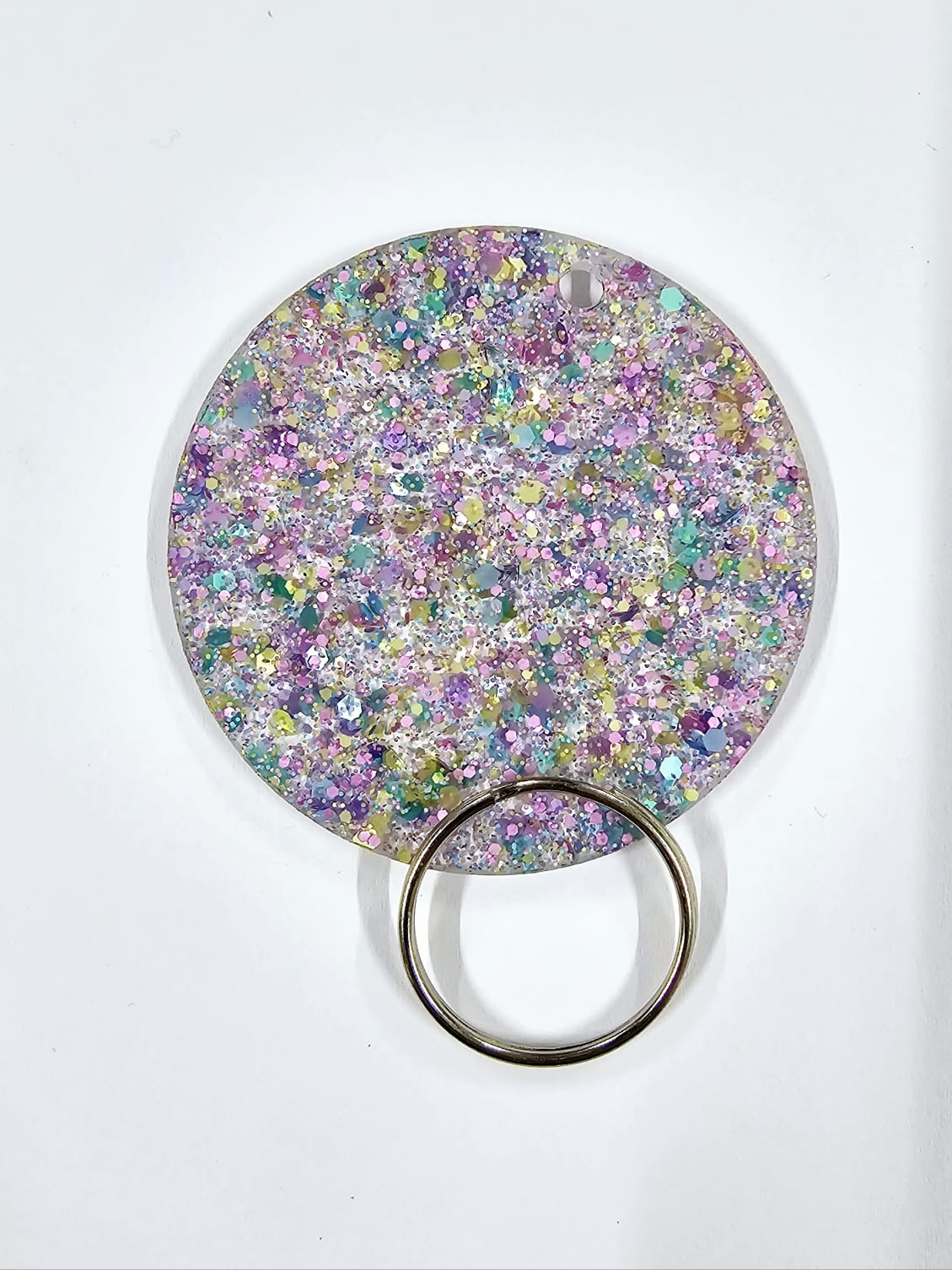 Acrylic Shapes : GLITTER Unicorn Blizz Circle Acrylic Keychain Disc 5 or 6cm 3mm + 30mm silver ...