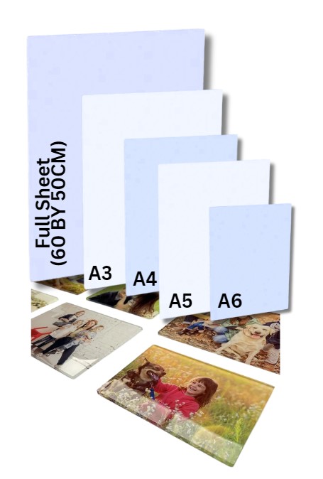 Laser Sublimation Blanks : 3mm or 4mm Subli-Acrylic Boards (A6, A5, A4, A3, Full Sheet) - SA ...