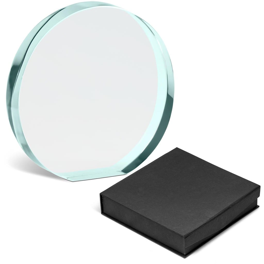 Award/Trophy : Blank 3cm thick Standing Circular Glass Award (AWARD-105 ...