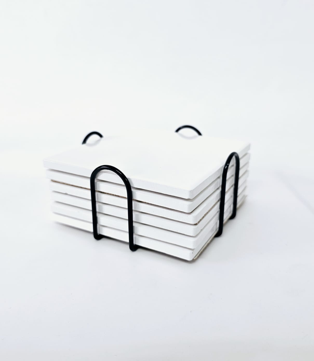 Sublimation Blanks : Round & Square Ceramic Coasters With Metal Holder ...