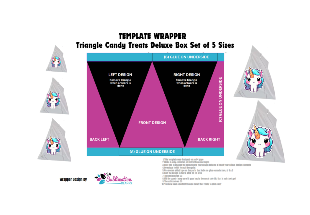 Design Corner : Deluxe Template Set for Triangle Treat Candy Box (5 ...