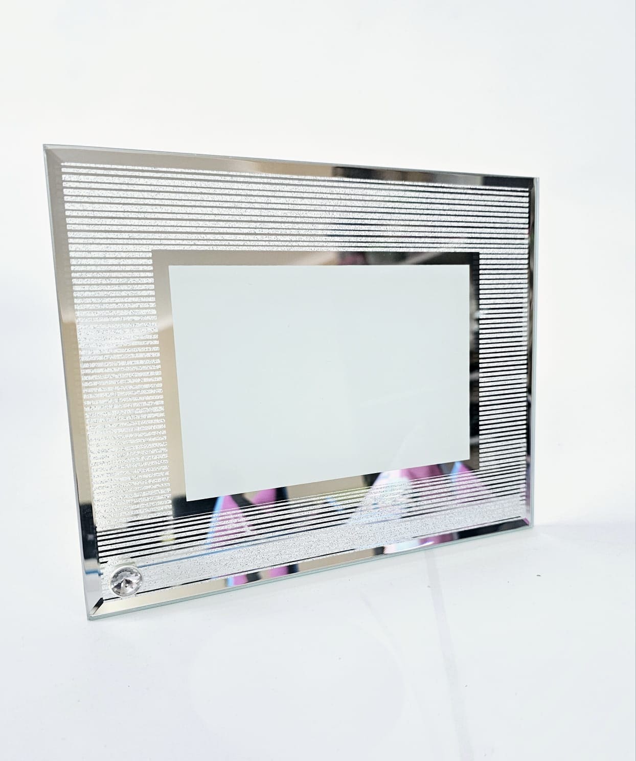 Sublimation Blanks : Glass Photo Display With Silver Glitter Frame (23 ...
