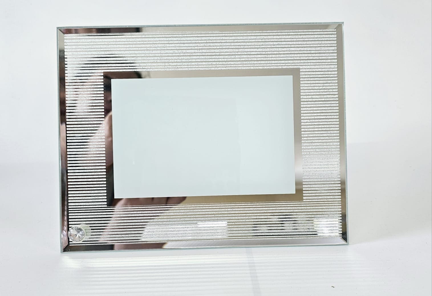 Sublimation Blanks : Glass Photo Display With Silver Glitter Frame (23 ...