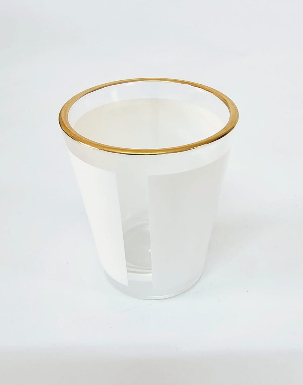 Sublimation Blanks : 1.5oz Shot Glass With White Patch & Gold Rim (TTX ...