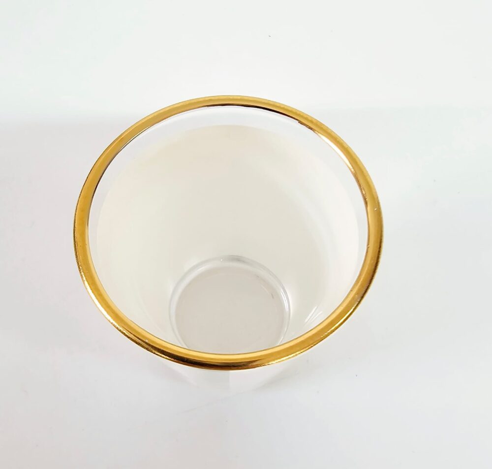 Sublimation Blanks : 1.5oz Shot Glass With White Patch & Gold Rim (TTX ...