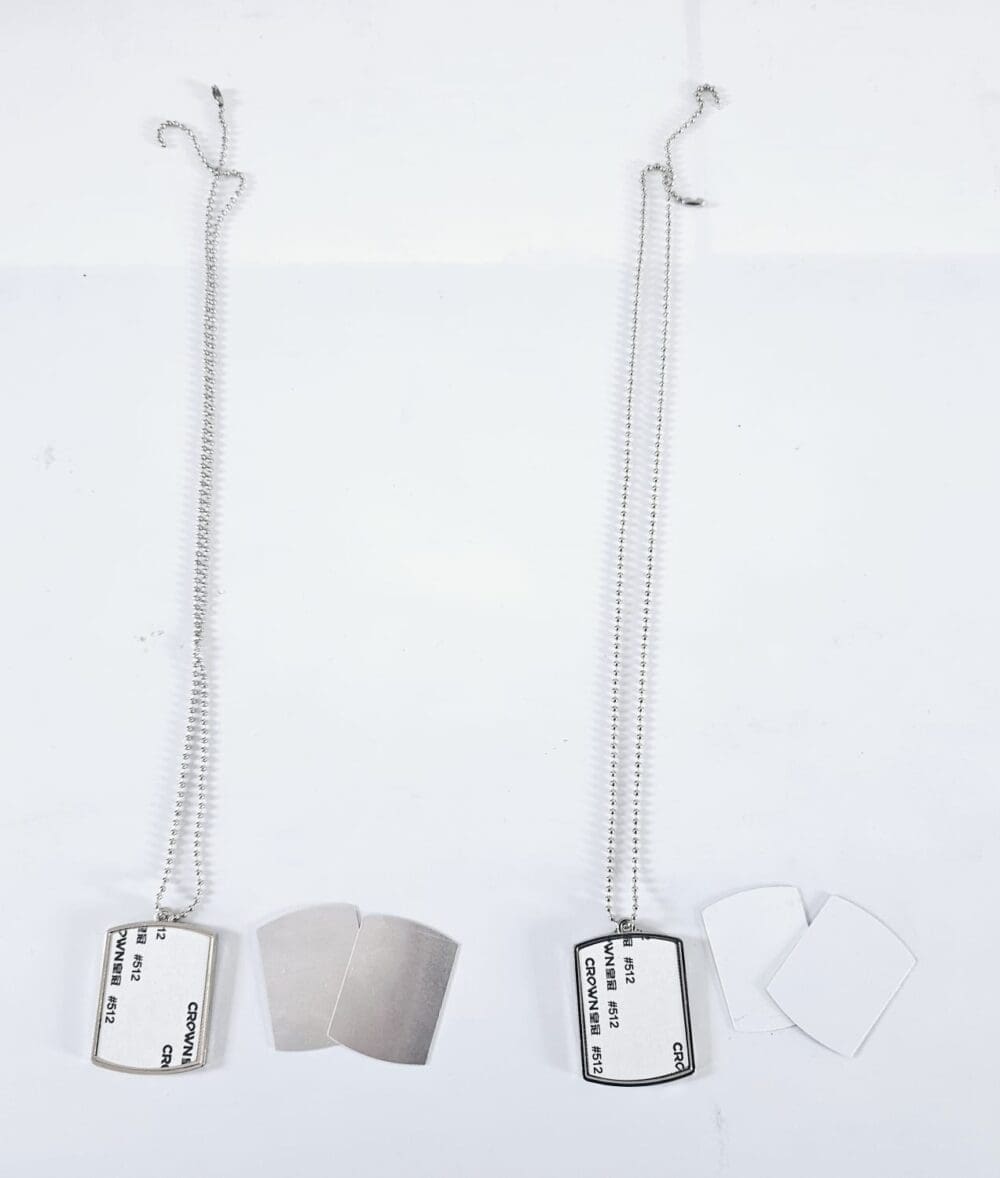 Sublimation Blanks : Double Sided Metal Army Dog Tag (White & Silver ...