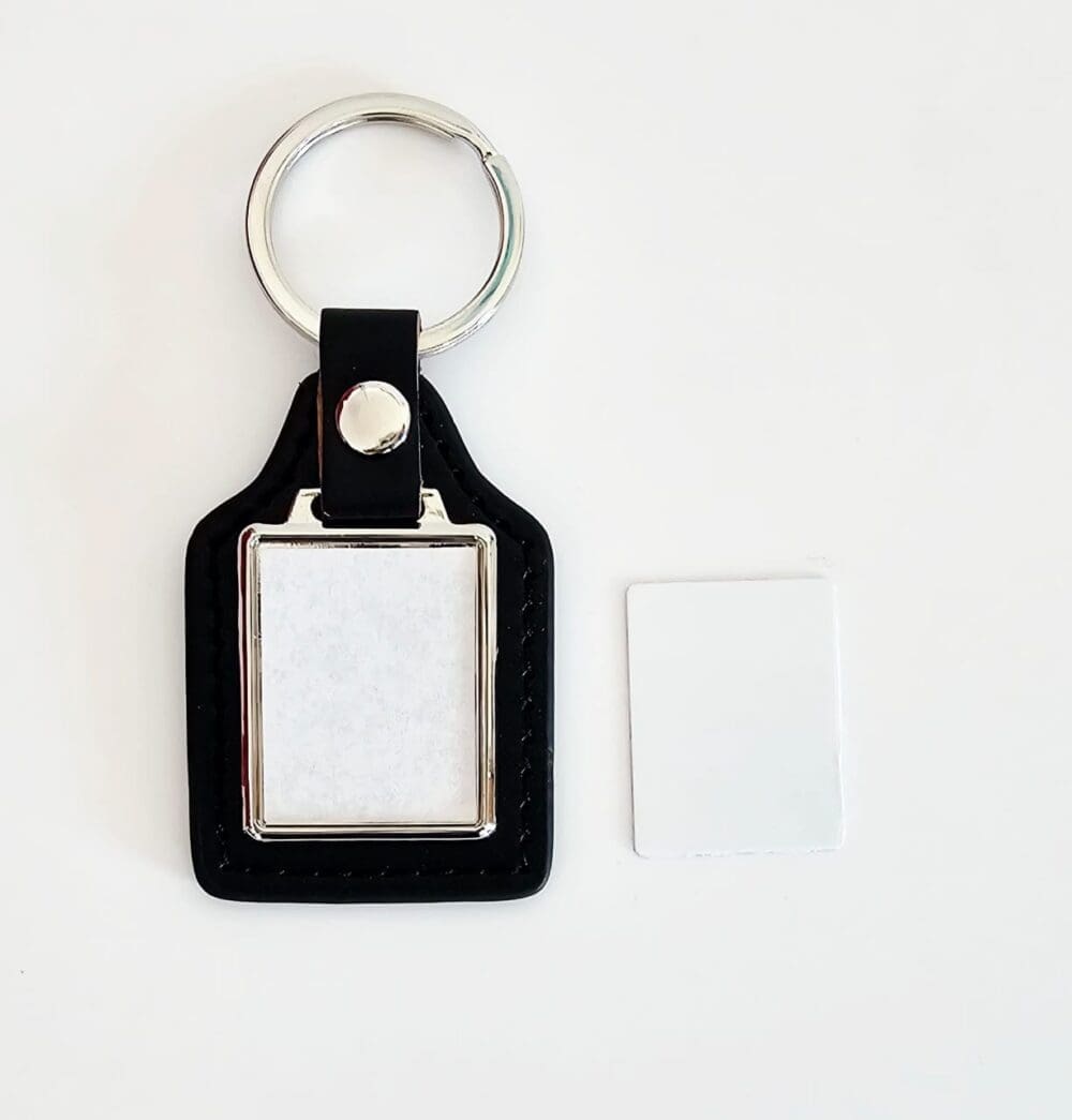 Sublimation Blanks : Square PU Leather Keyring with metal insert (TTX ...